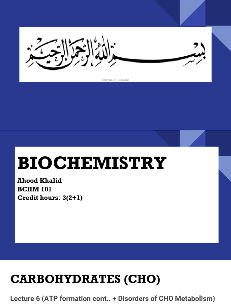 Carbohydrates (Lecture 6 ATP Formation + Disorders) | PDF | Adenosine ...