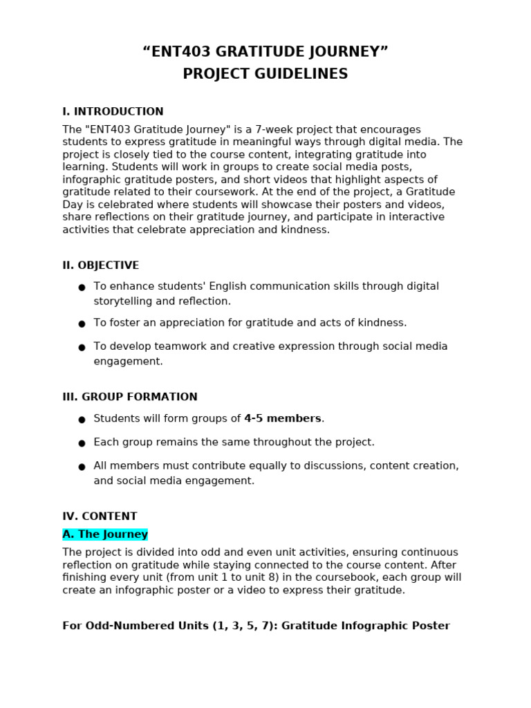 ENT403 GRATITUDE JOURNEY_Guidelines | PDF | Gratitude | Human Communication