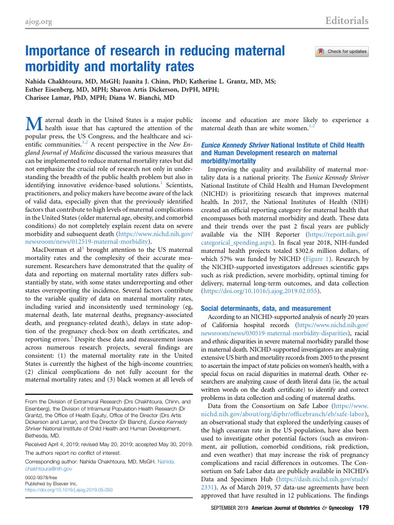 Importance of Research in Reducing Maternal Morbid | PDF | Maternal ...