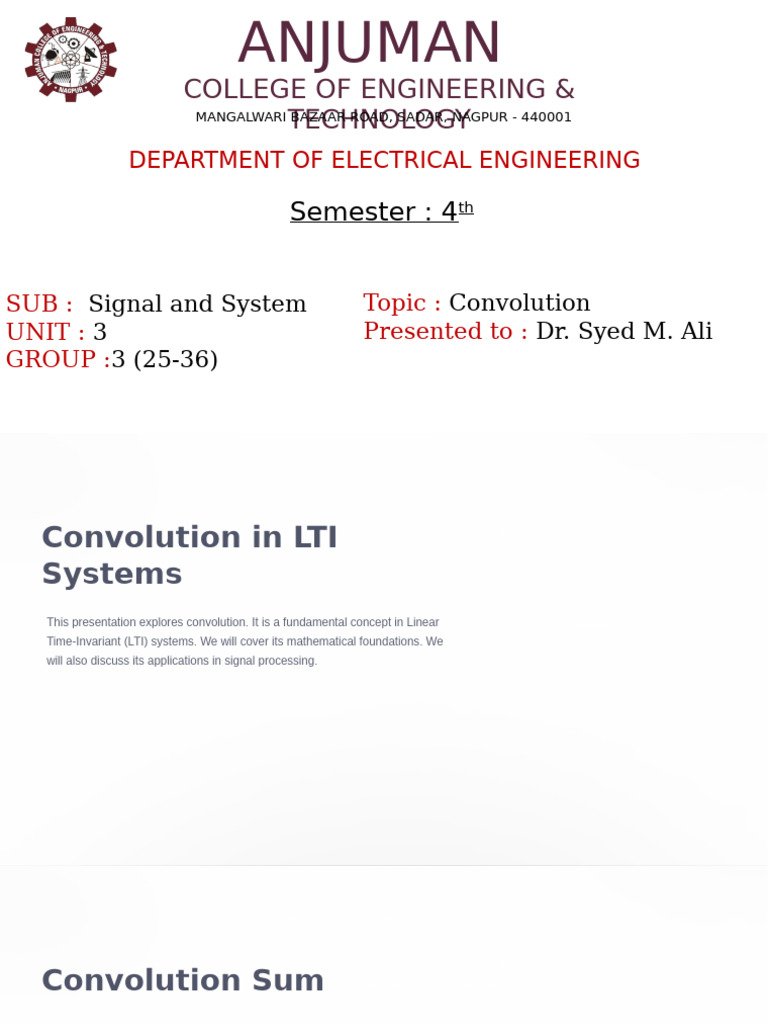 Convolution in LTI Systems | PDF | Convolution | Signal Processing