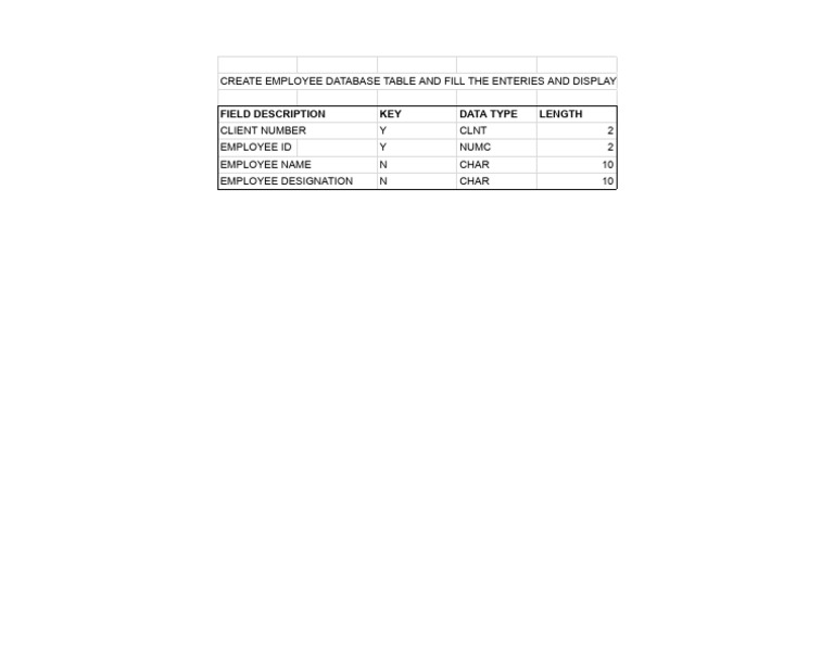 Ddic First Table - 9am | PDF