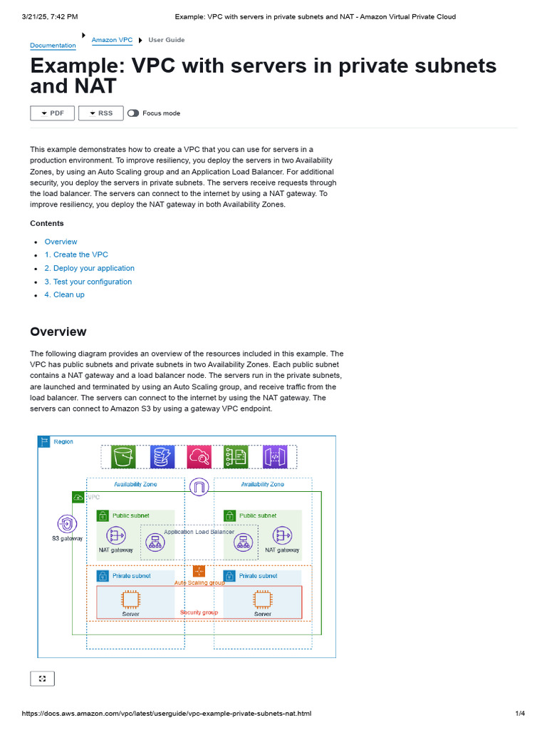 Example - VPC With Servers in Private Subnets and NAT | PDF | I Pv6 | Network Architecture