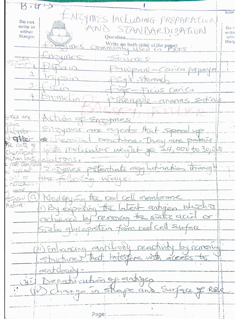 BGS Note on Enzyme - Preparation and Standardization | PDF