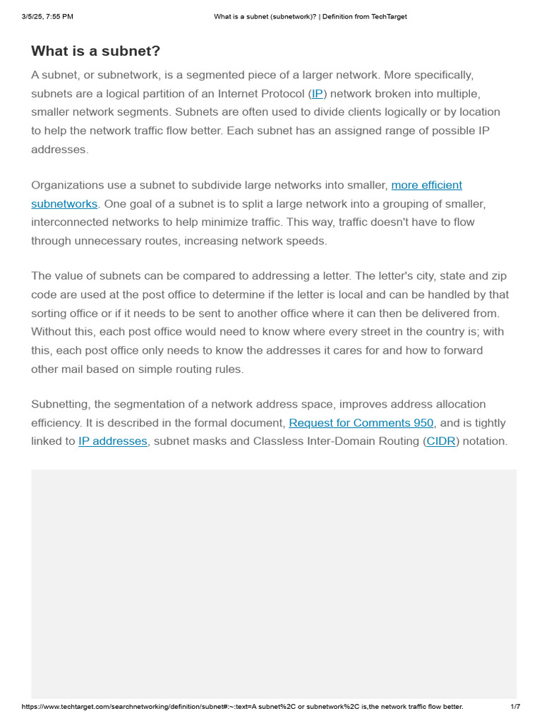 What Is A Subnet (Subnetwork) - Definition From TechTarget | PDF | Ip ...