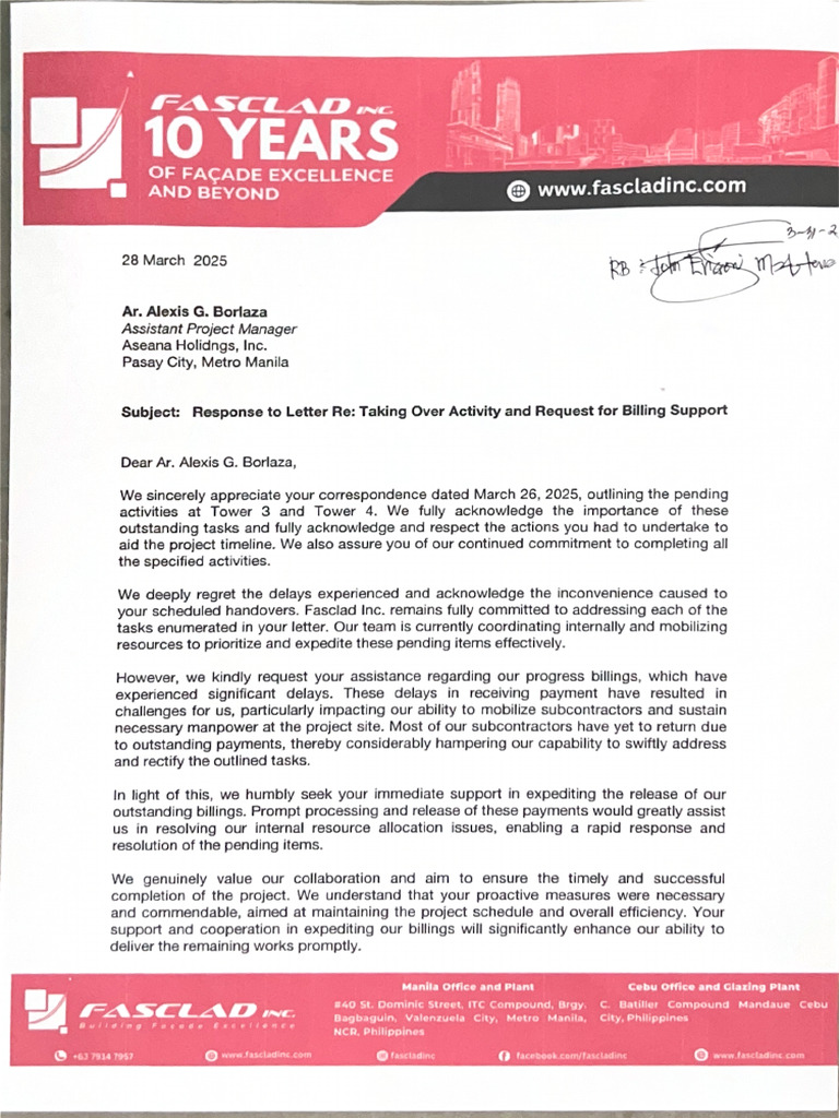 Receiving Copy - Taking Over | PDF