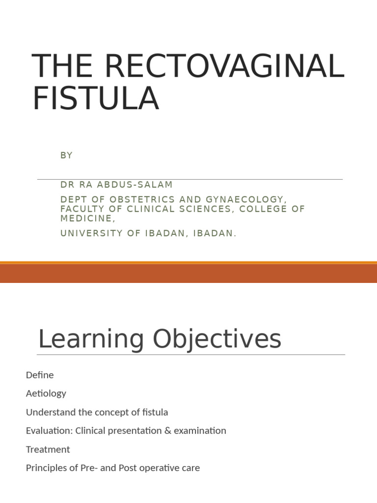 Understanding Rectovaginal Fistula Care | PDF | Vagina | Medicine