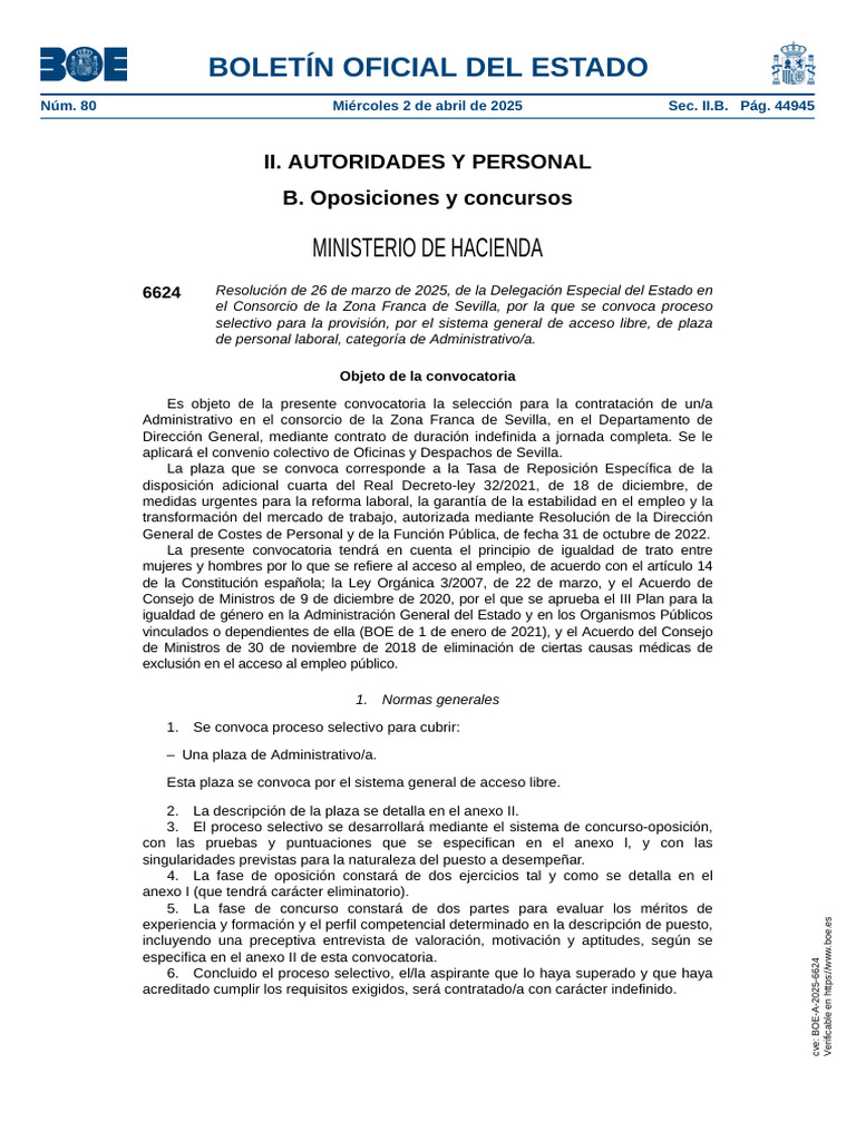 Boe A 2025 6624 | PDF | Justicia | Crimen y violencia