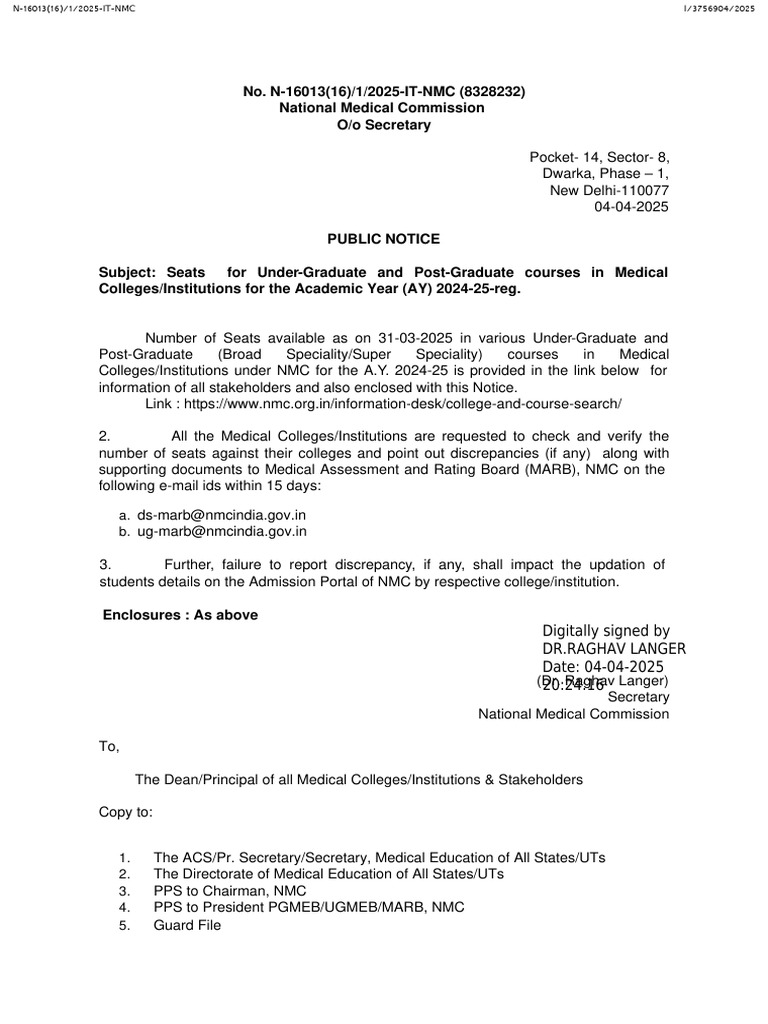 NMC Public Notice Dated 04-04-2025 (1) | PDF | Gujarat