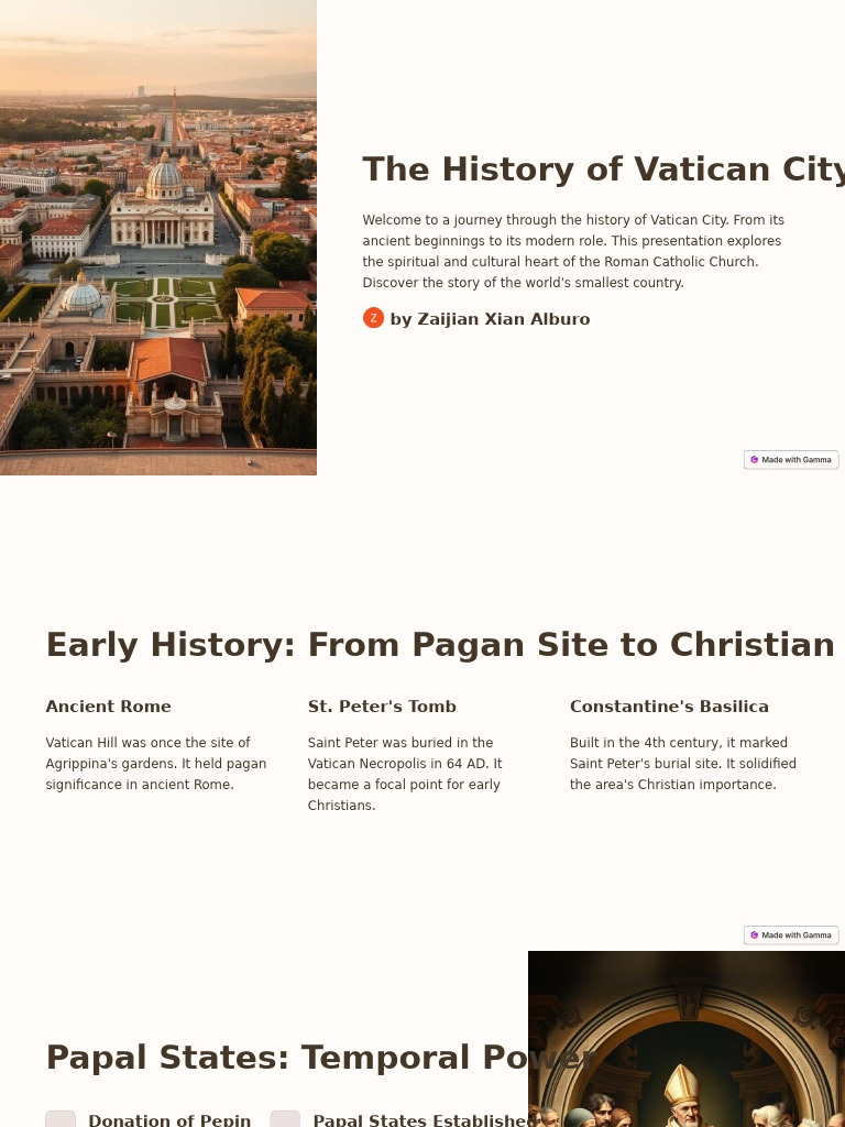 The History of Vatican PDF | PDF | Vatican City | Pope