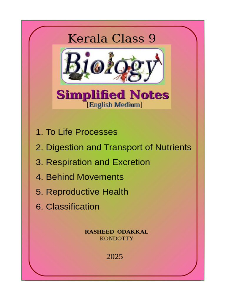Complete Notes - Class 9 Biology (Eng Med) - Rasheed Odakkal | PDF ...