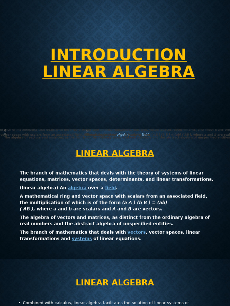 Linear Algebra and Linear System | PDF | Linear Map | Matrix (Mathematics)