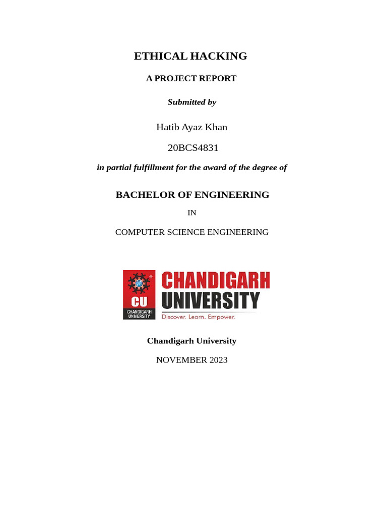 Ethical Hacking Project Report | PDF | Password | World Wide Web