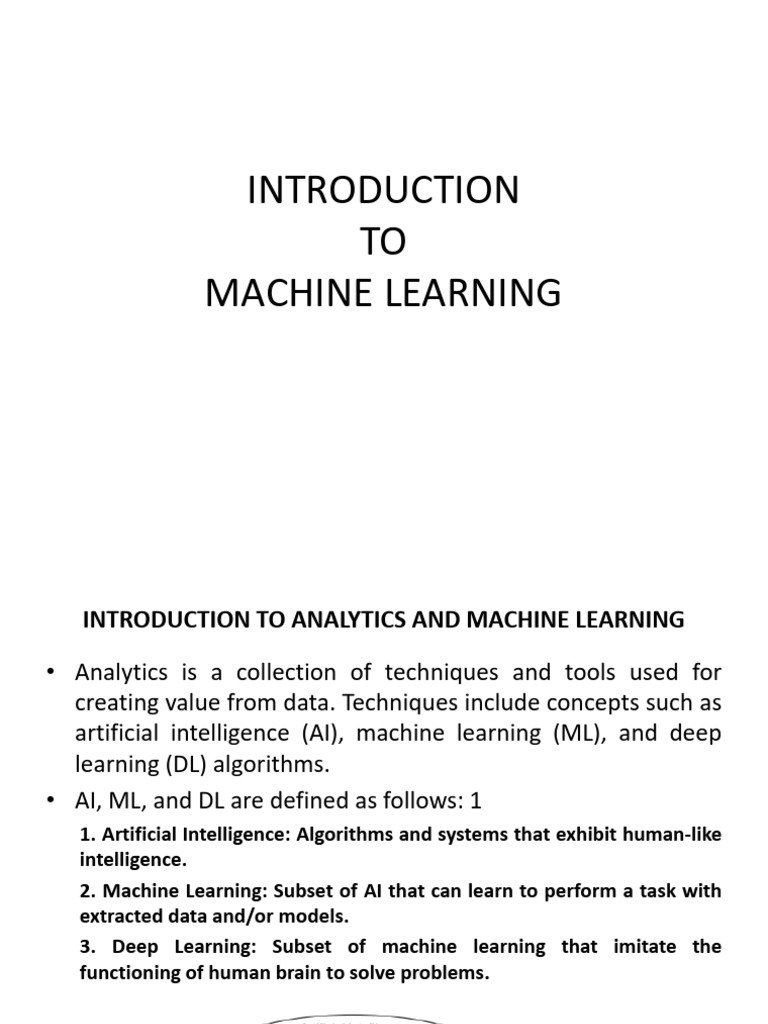 Chapter 1 Introduction To ML | PDF | Machine Learning | Artificial ...