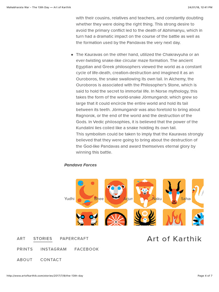 Mahabharata War - The 13th Day - Art of Karthik | PDF | Mahabharata | Hindu Mythology