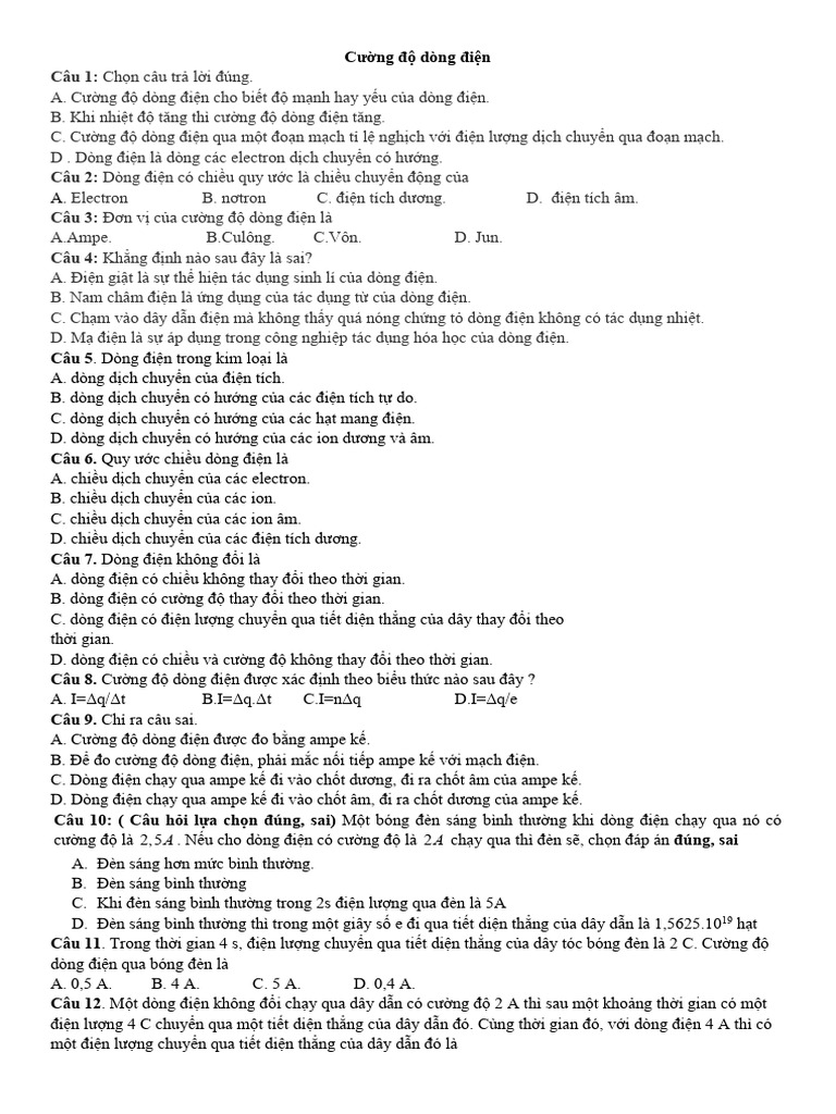 11AB.Cường độ dòng điện | PDF