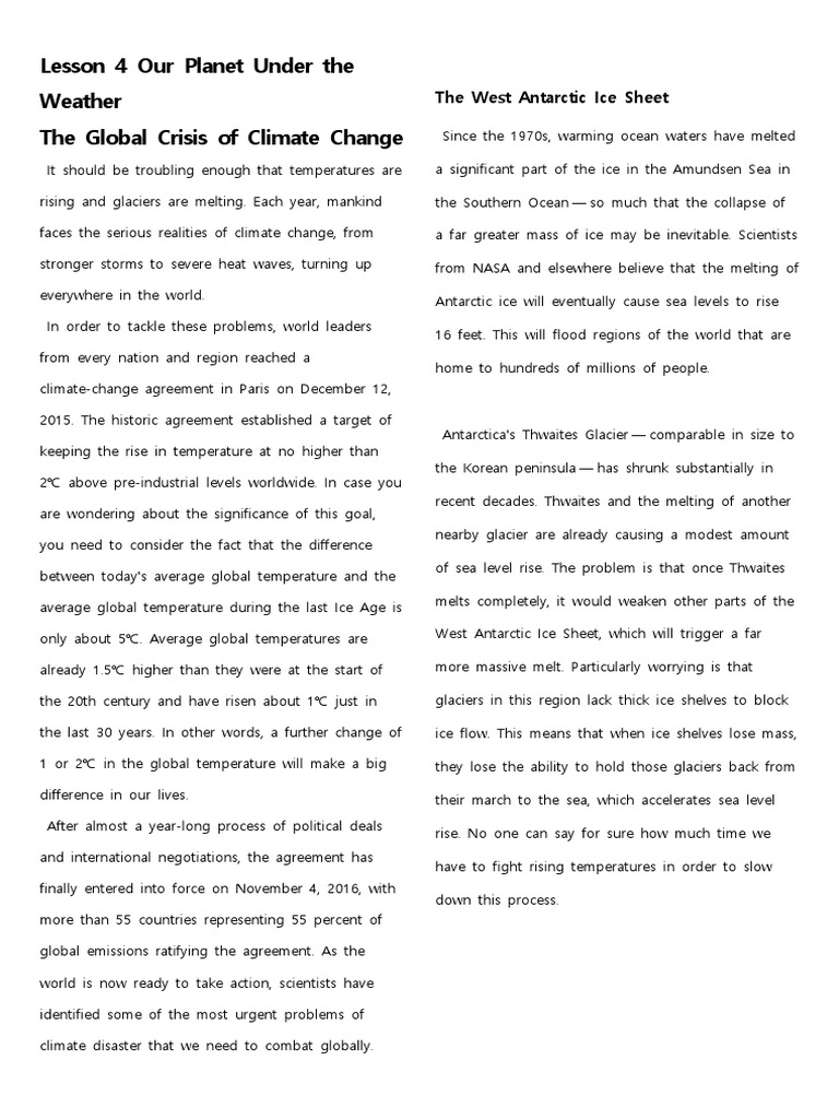 Climate Change: Global Impacts and Actions | PDF | Climate Change | Ice