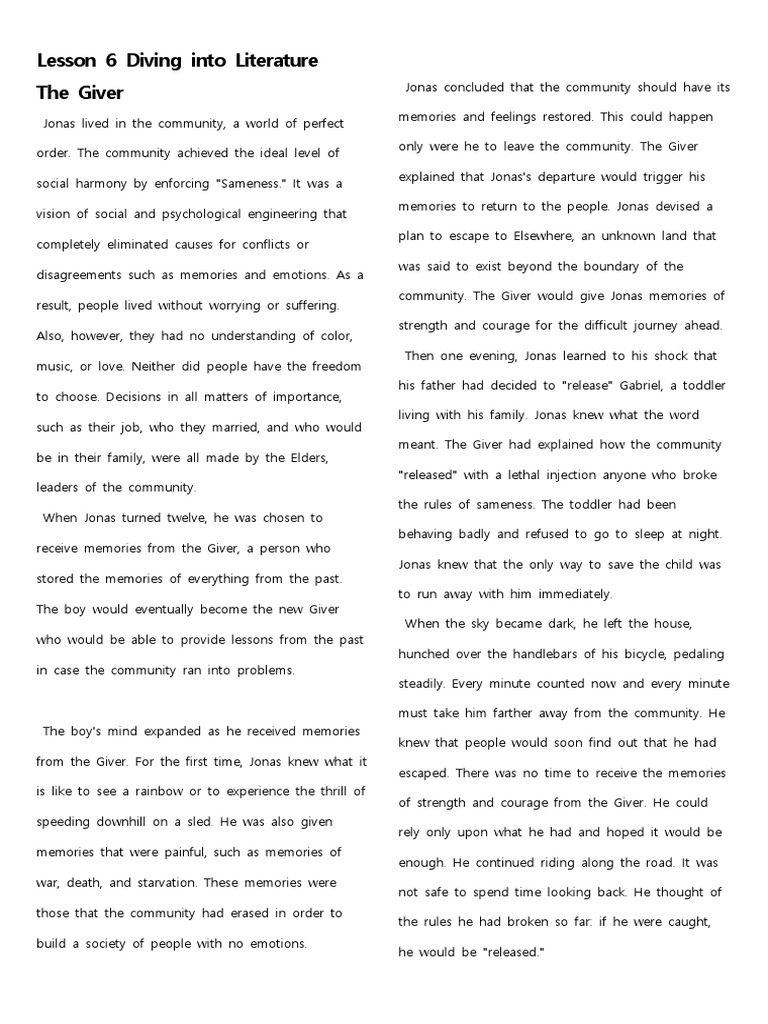 Lesson 6 Diving into Literature | PDF | Dystopia | Utopian And ...