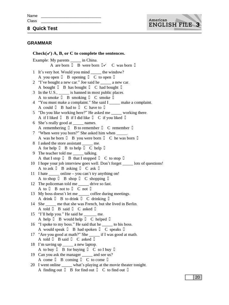 AEF3 File8 QuickTest Custom | PDF | Linguistics