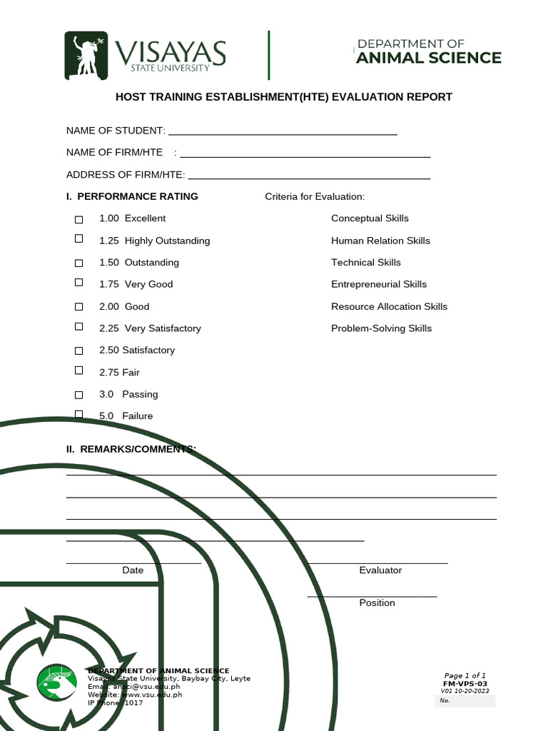 FM VPS - 03 Host Training Establishmenthte Evaluation Report | PDF