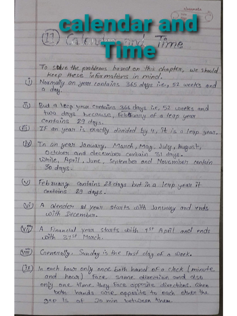 Calender and Time | PDF