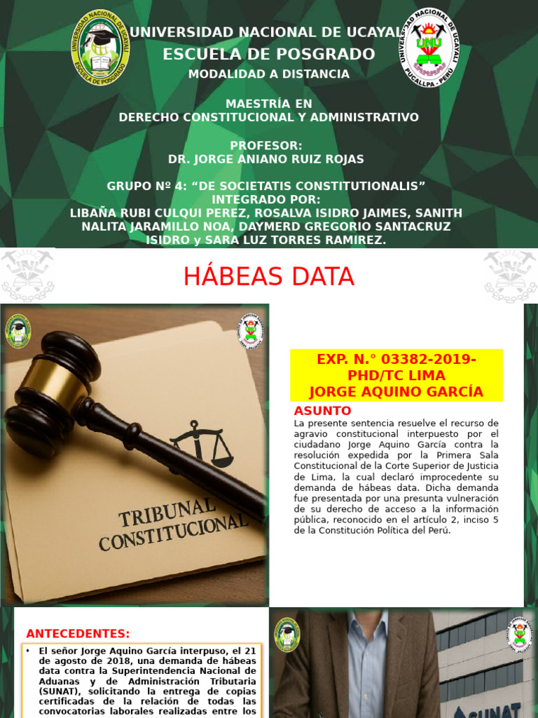 (3era Clase) PPT GRUPO #04 - HÁBEAS DATA | PDF | Leyes de libertad de información por país ...