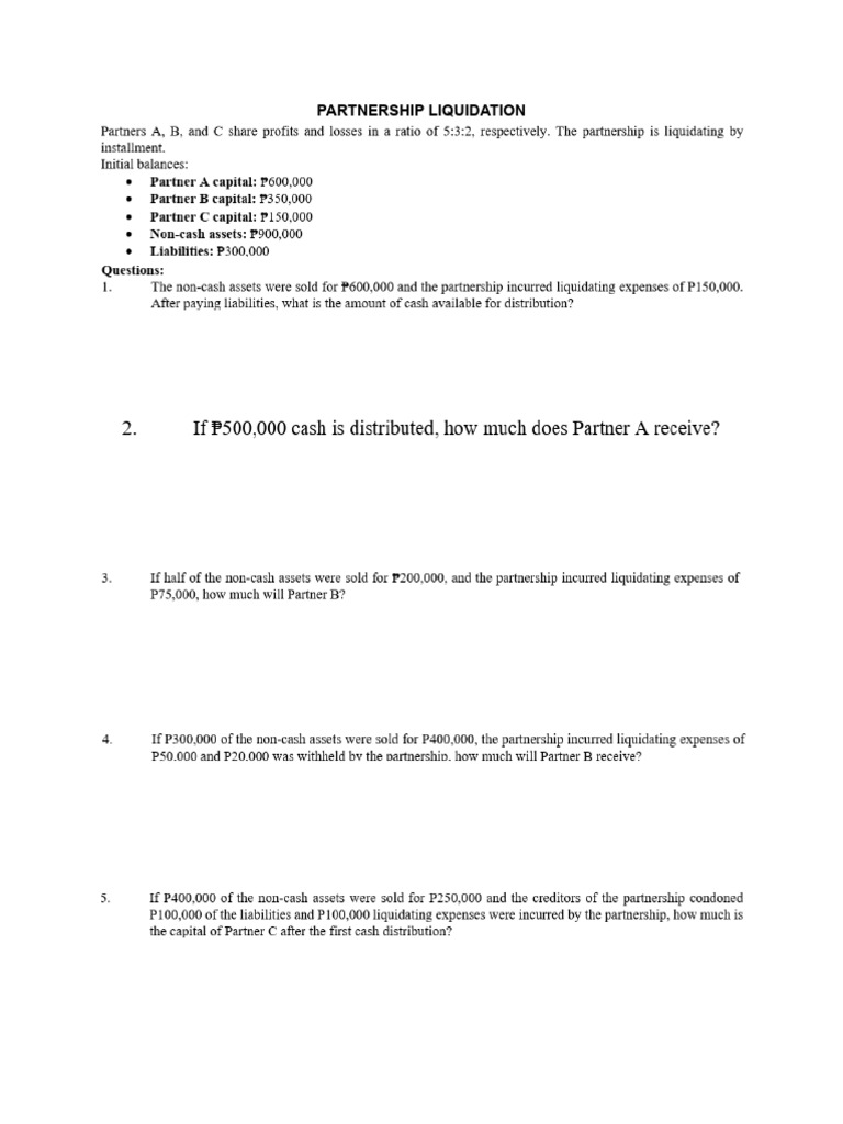 Partnership Liquidation | PDF