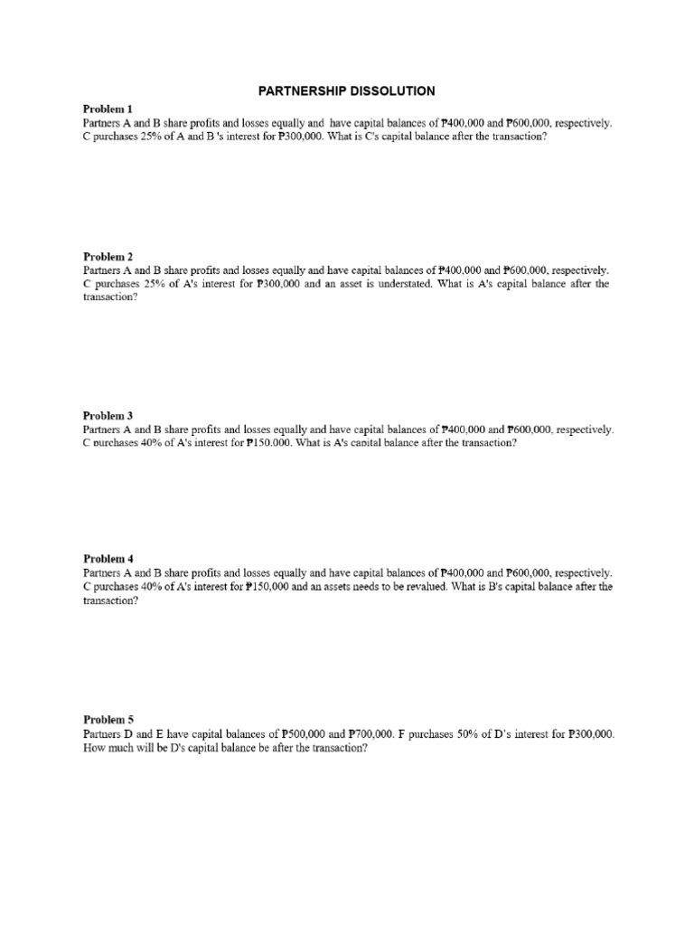 Partnership Dissolution Pdf