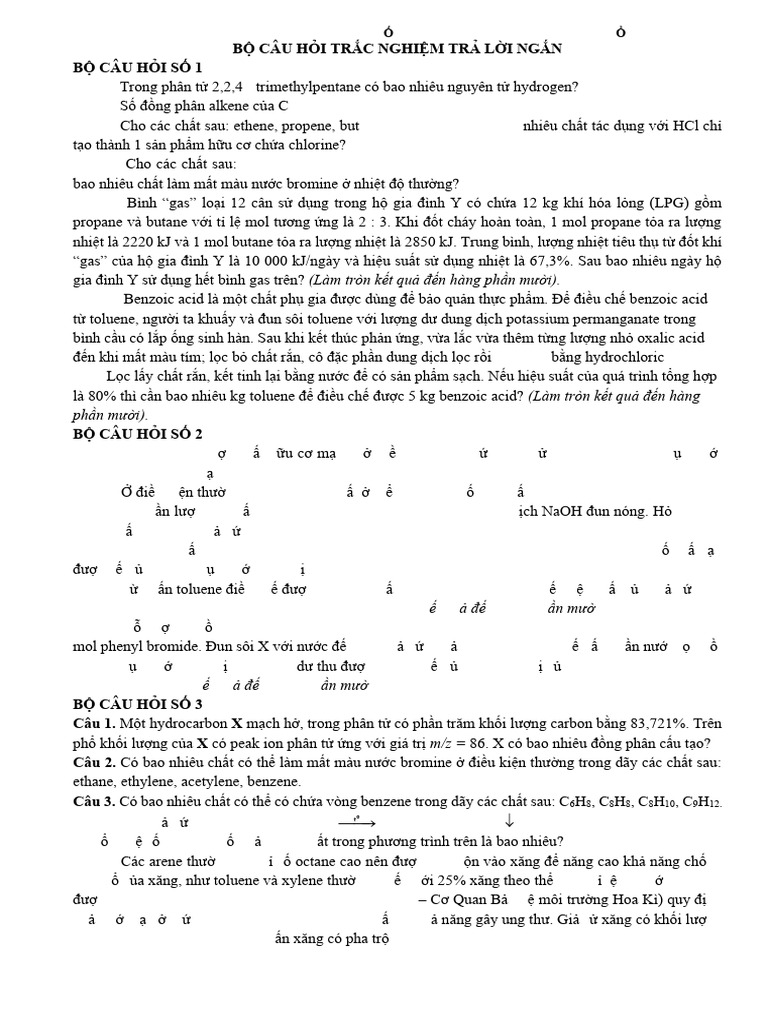 HH11 ON CK 2 BO CAU HOI TRAC NGHIEM TRA LOI NGAN Decbf | PDF
