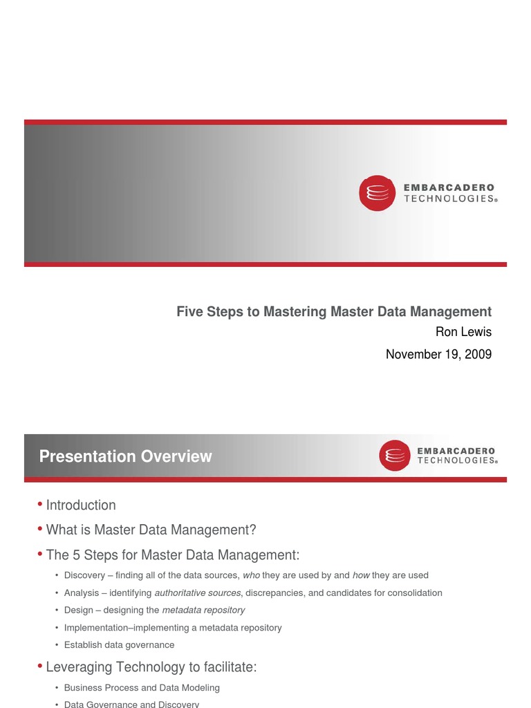 Master Data Management Guide | PDF | Metadata | Business Process