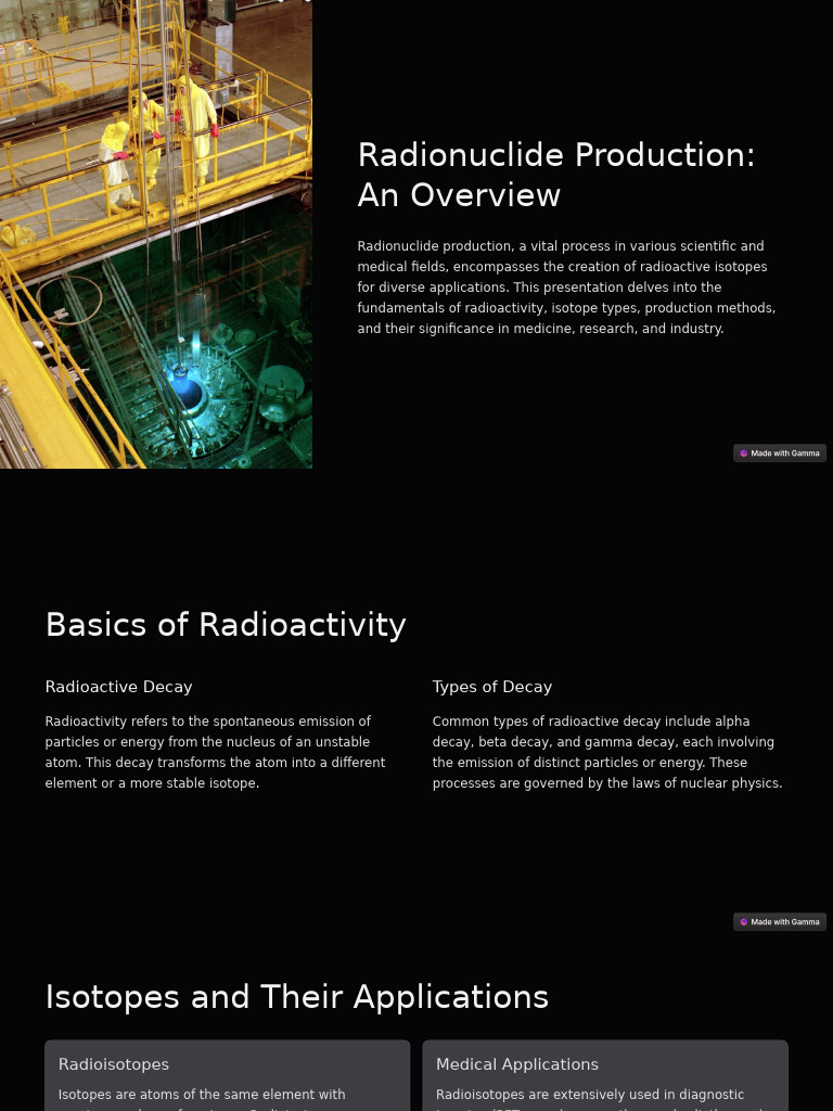 Radionuclide Production An Overview | PDF | Radionuclide | Radioactive Decay