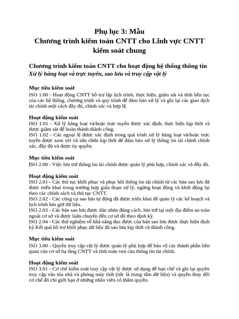 Phụ Lục 3 - General Controls | PDF