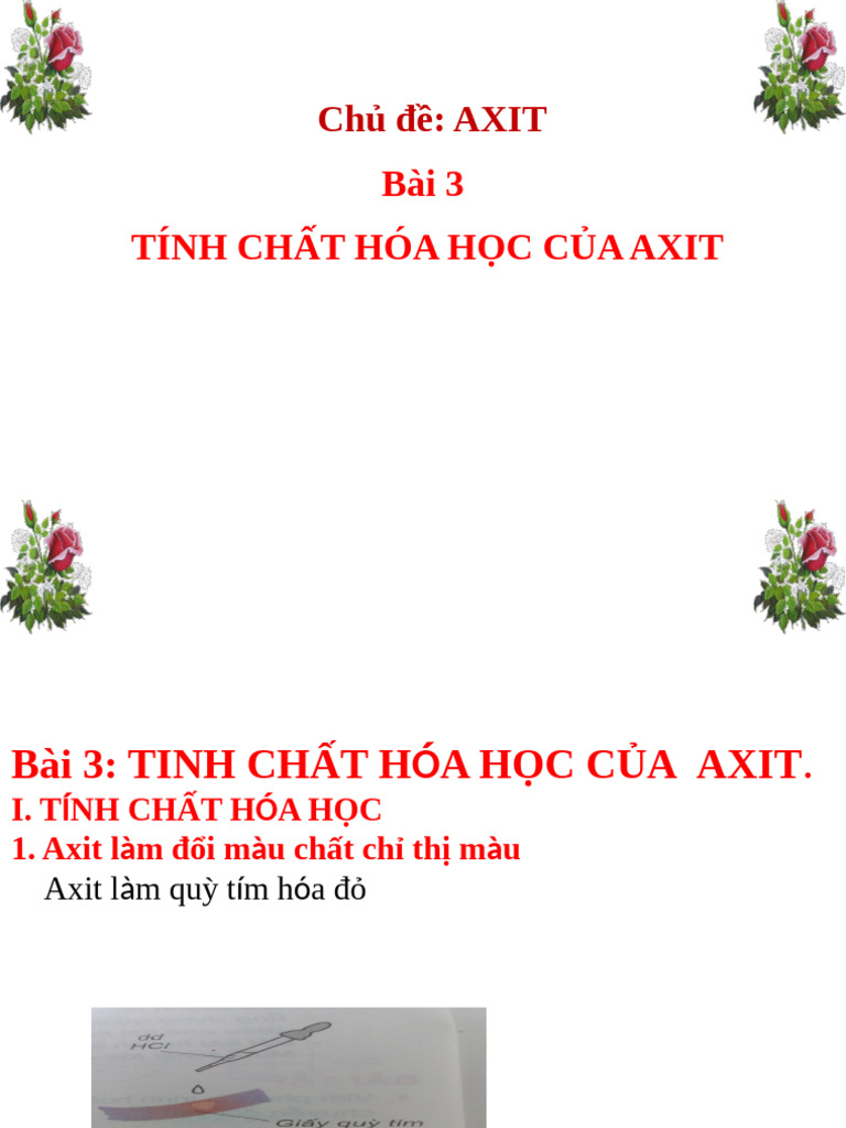 Bài 3 Tính Chất Hóa Học Của Axit | PDF