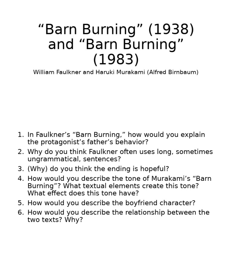06 Barn Burning | PDF