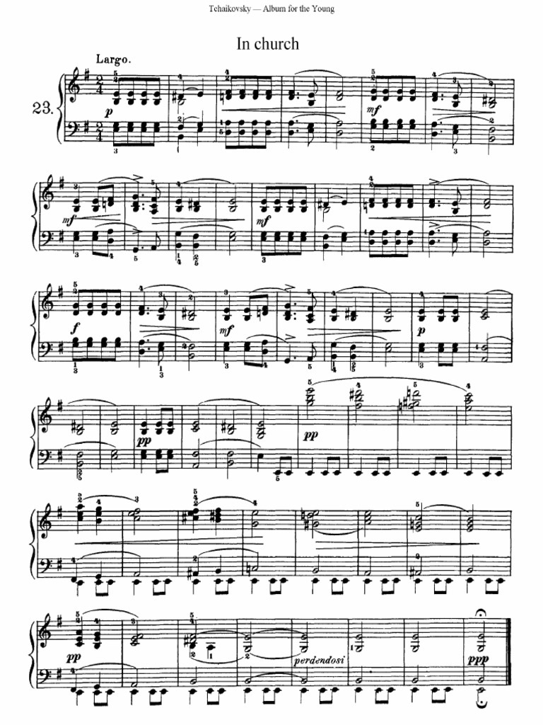 Tchaikovsky - Children_s Album Op. 39 No. 24 (in Church) | PDF