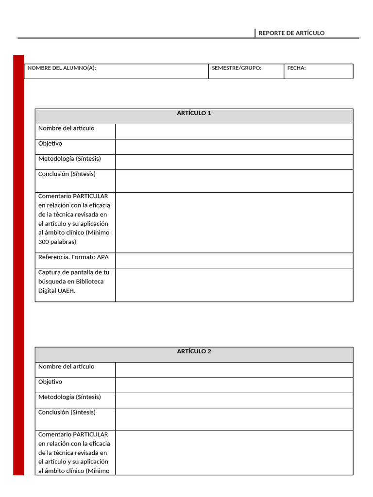 Reporte Articulo | PDF