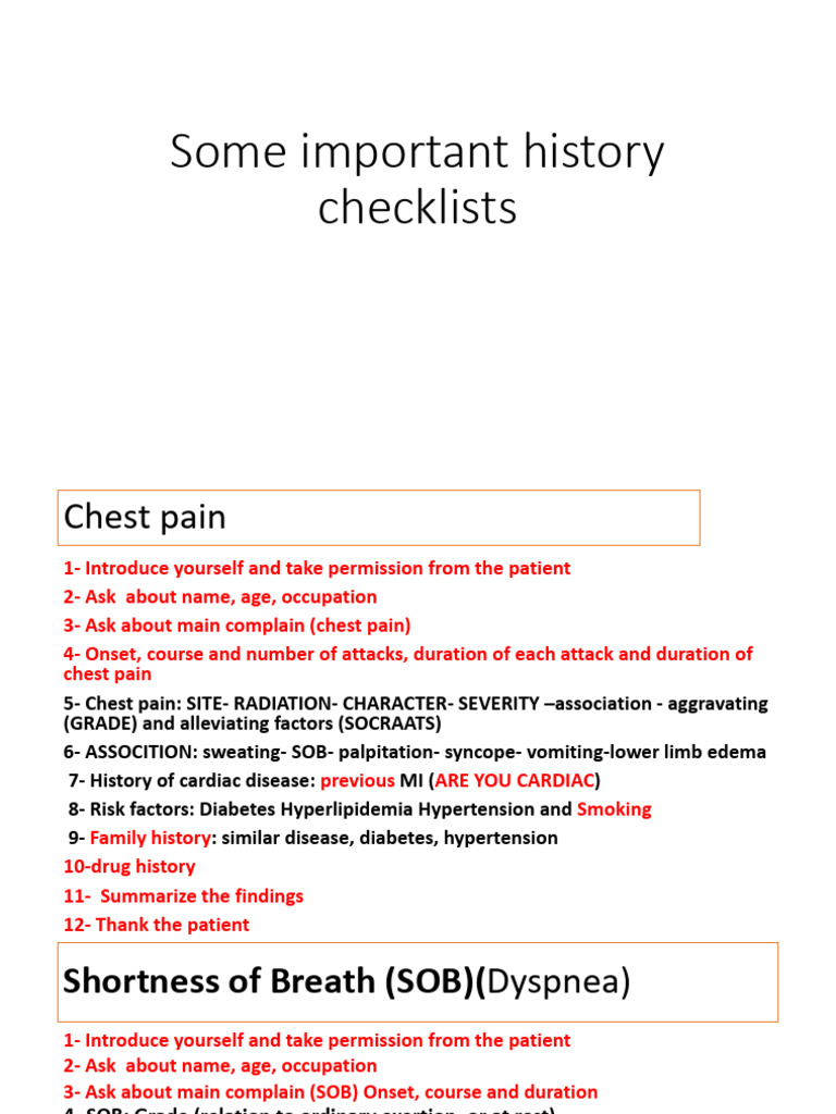 2. History checklists. 2 history | PDF | Hepatitis | Symptoms And Signs
