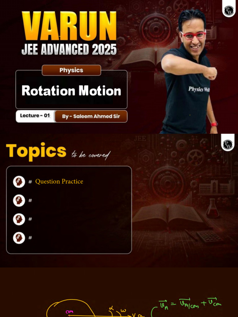 Rotation Motion 01 Class Notes PDF | PDF