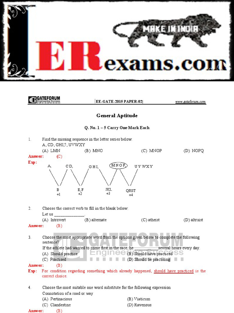 MECHANICAL GATE PAPERS 2015 PAPER 2 | PDF