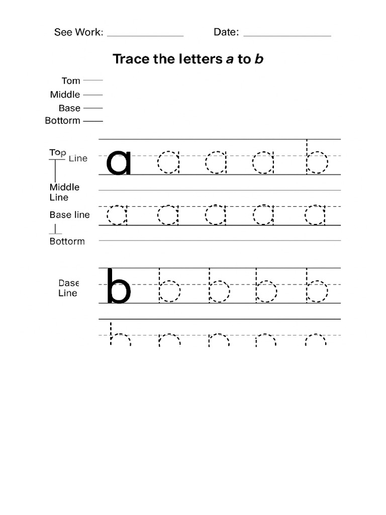Traceable Letters A To B Worksheet | PDF