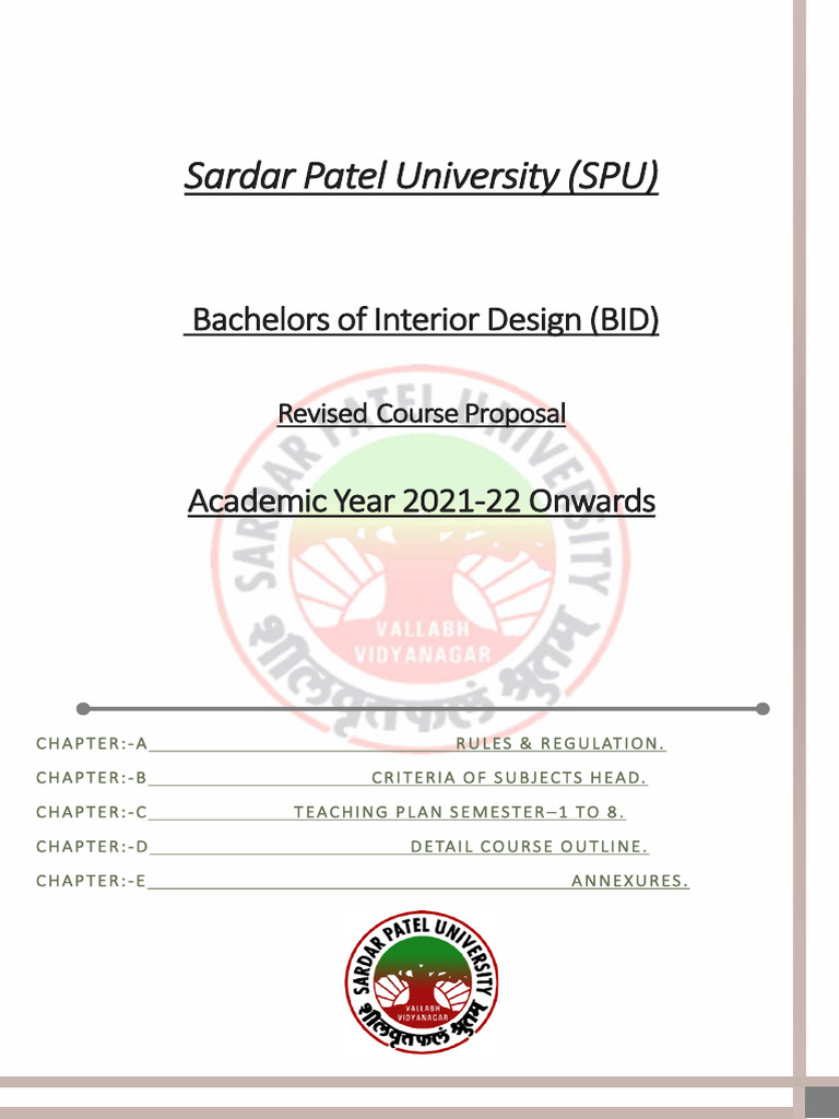 Bachelor of Interior Design (BID) 2021 22 Revised | PDF | Thesis ...