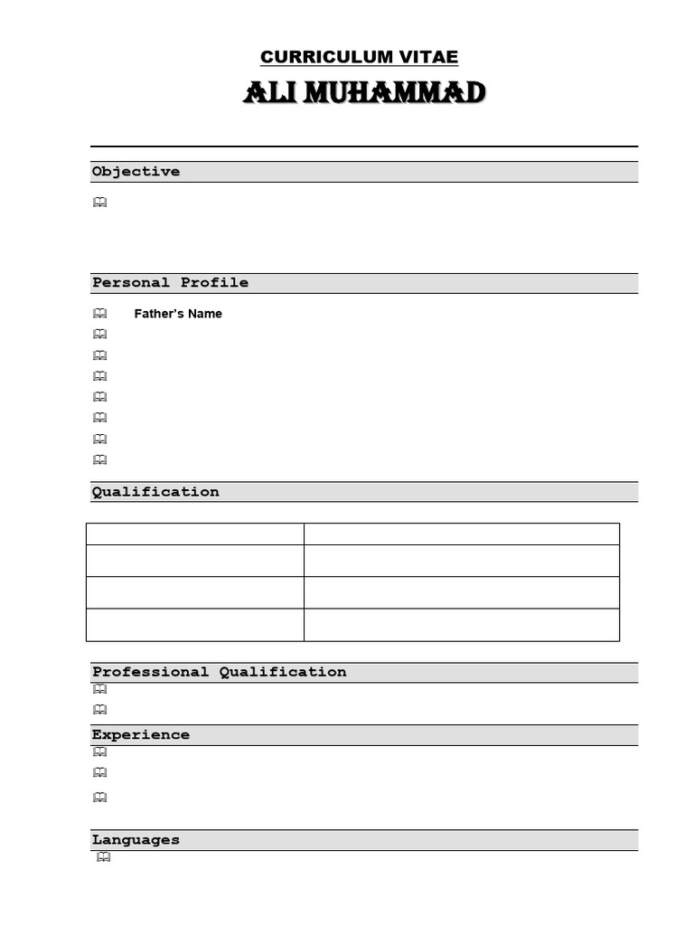 CV Ali Muhammad Katiar | PDF