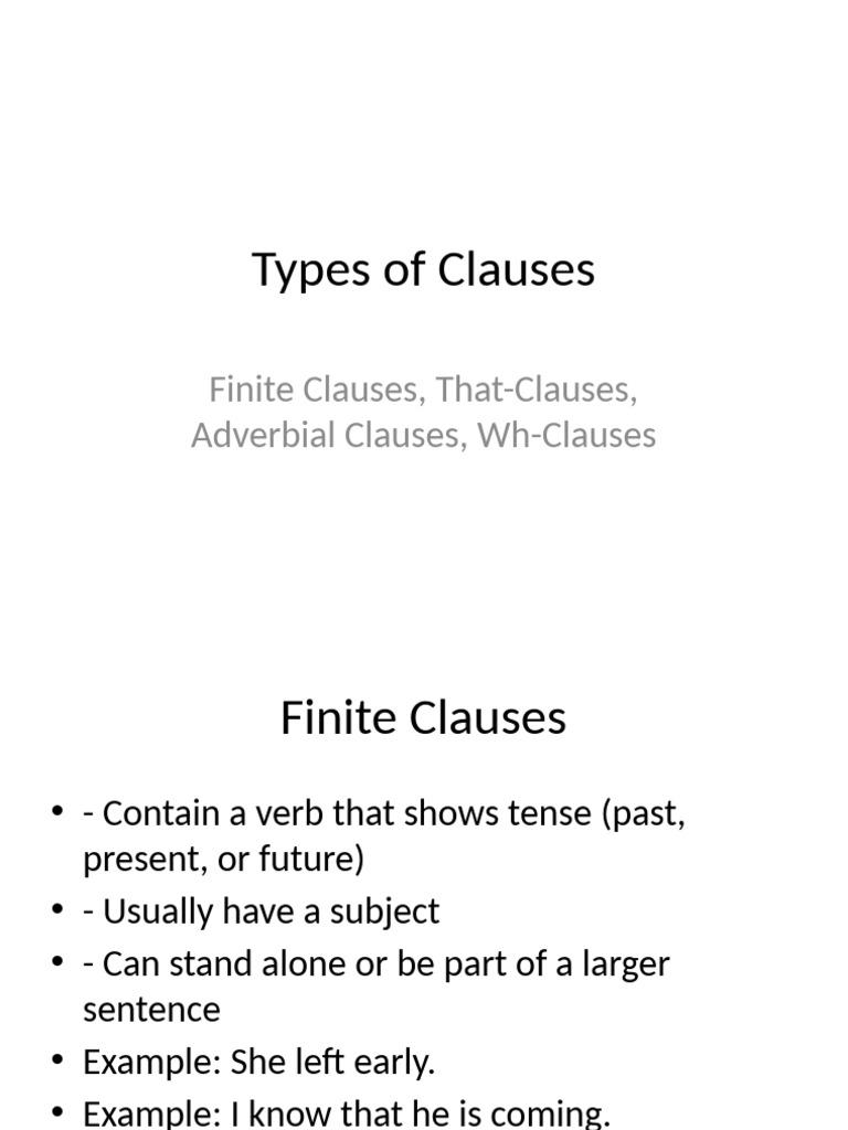 Types of Clauses | PDF