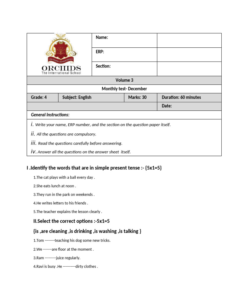 Grade 4 Practice Paper | PDF