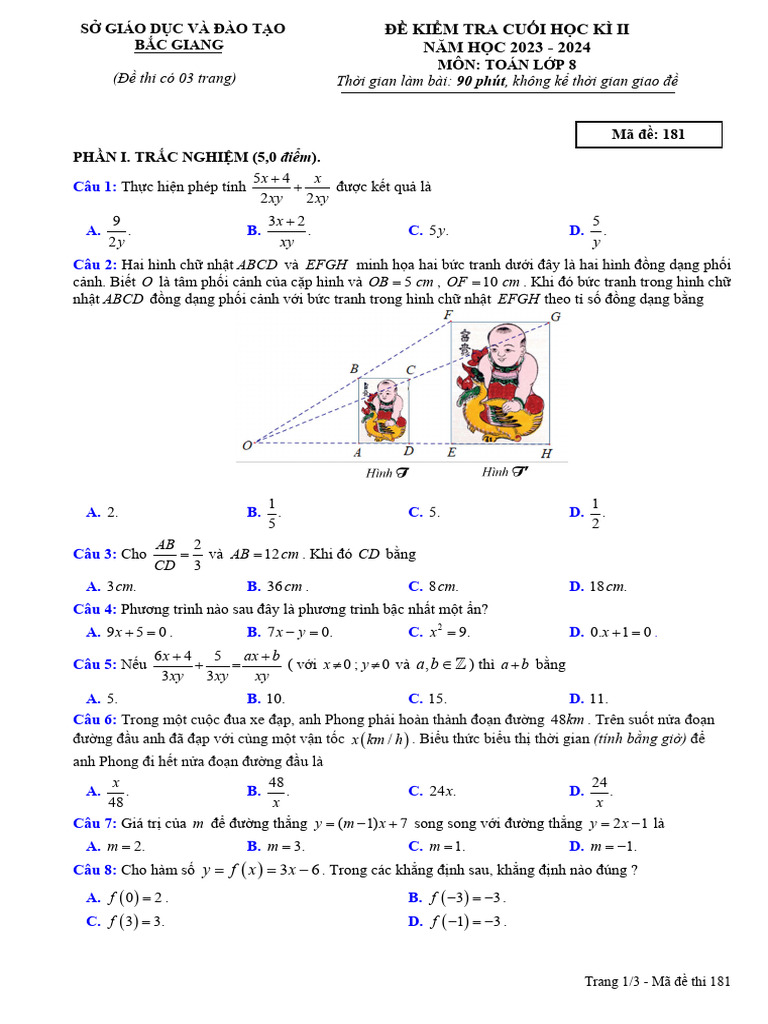 Đề số 2_Toán 8 HK2_ 6.04.25 | PDF