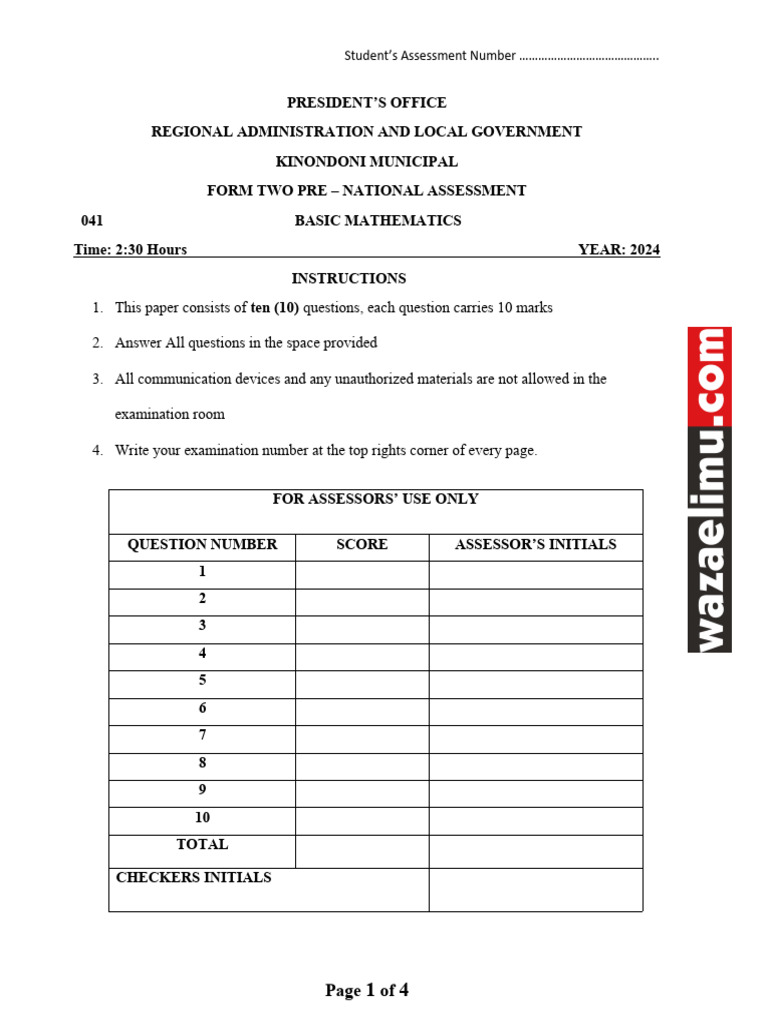 Basic Mathematics Form Two Pre National | PDF | Triangle | Mathematics