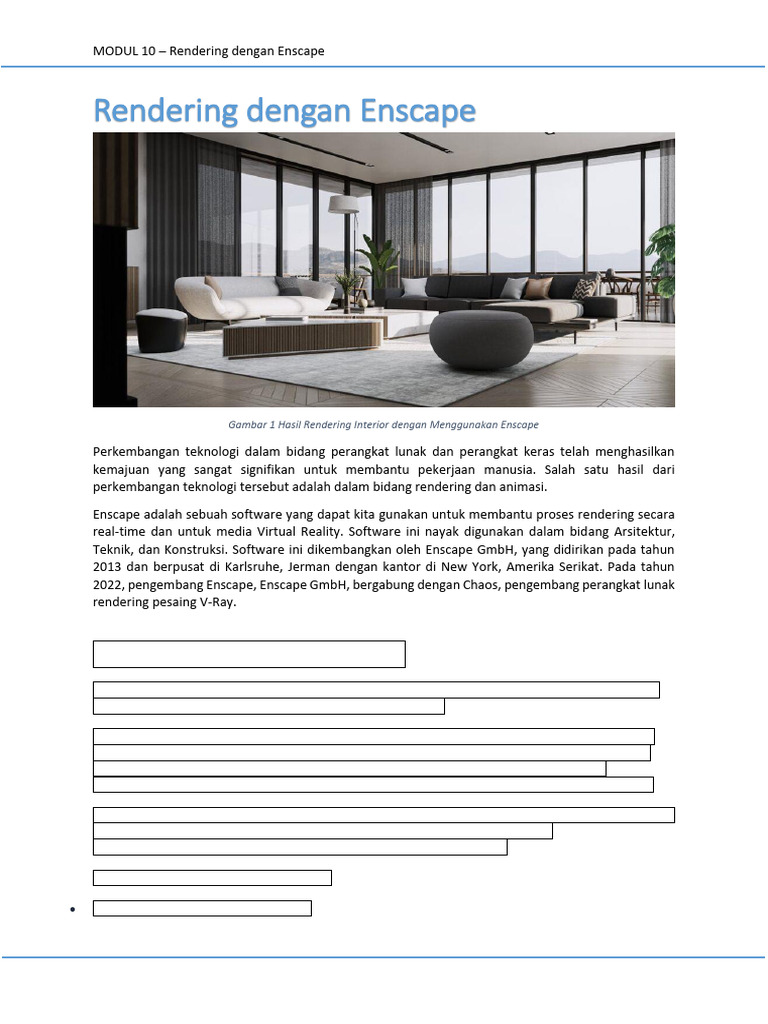 Panduan Rendering Enscape untuk SketchUp | PDF