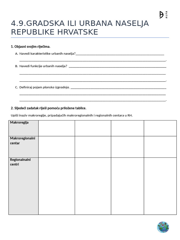 4.9. Gradska Ili Urbana Naselja Republike Hrvatske | PDF