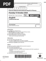 Pearson Edexcel Iprimary Achievement Test 2021 Mark Scheme | PDF | Flowers