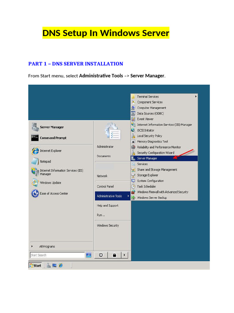 DNS Setup in Windows Server | PDF | Domain Name System | Network Architecture