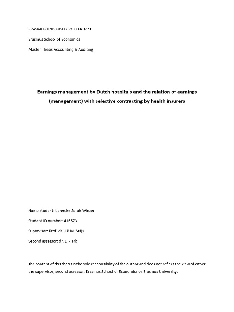 Thesis-Lonneke-Wiezer | PDF | Insurance | Revenue